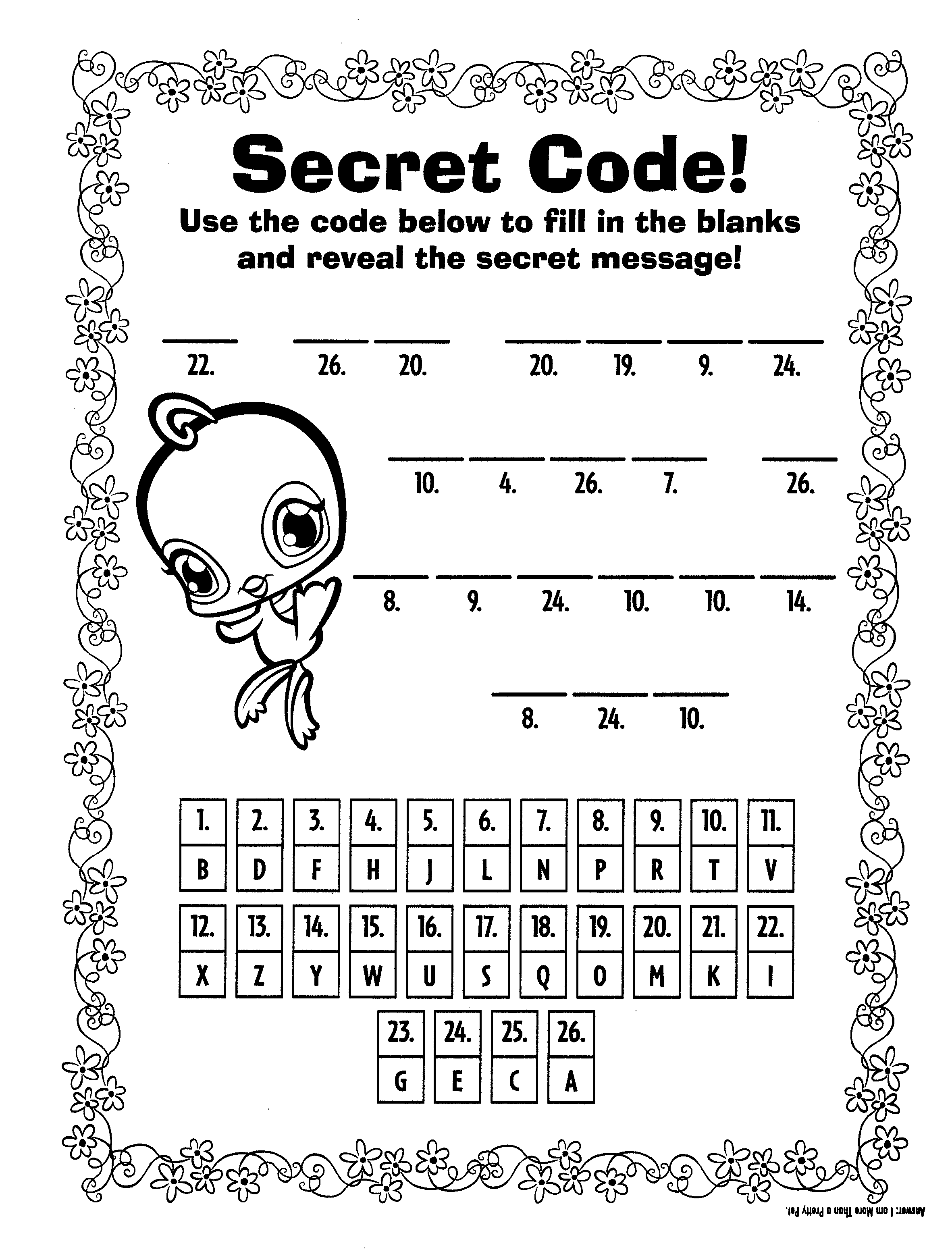 Littlest Pet Shop Activity: Secret Code! – Littlest Clubhouse